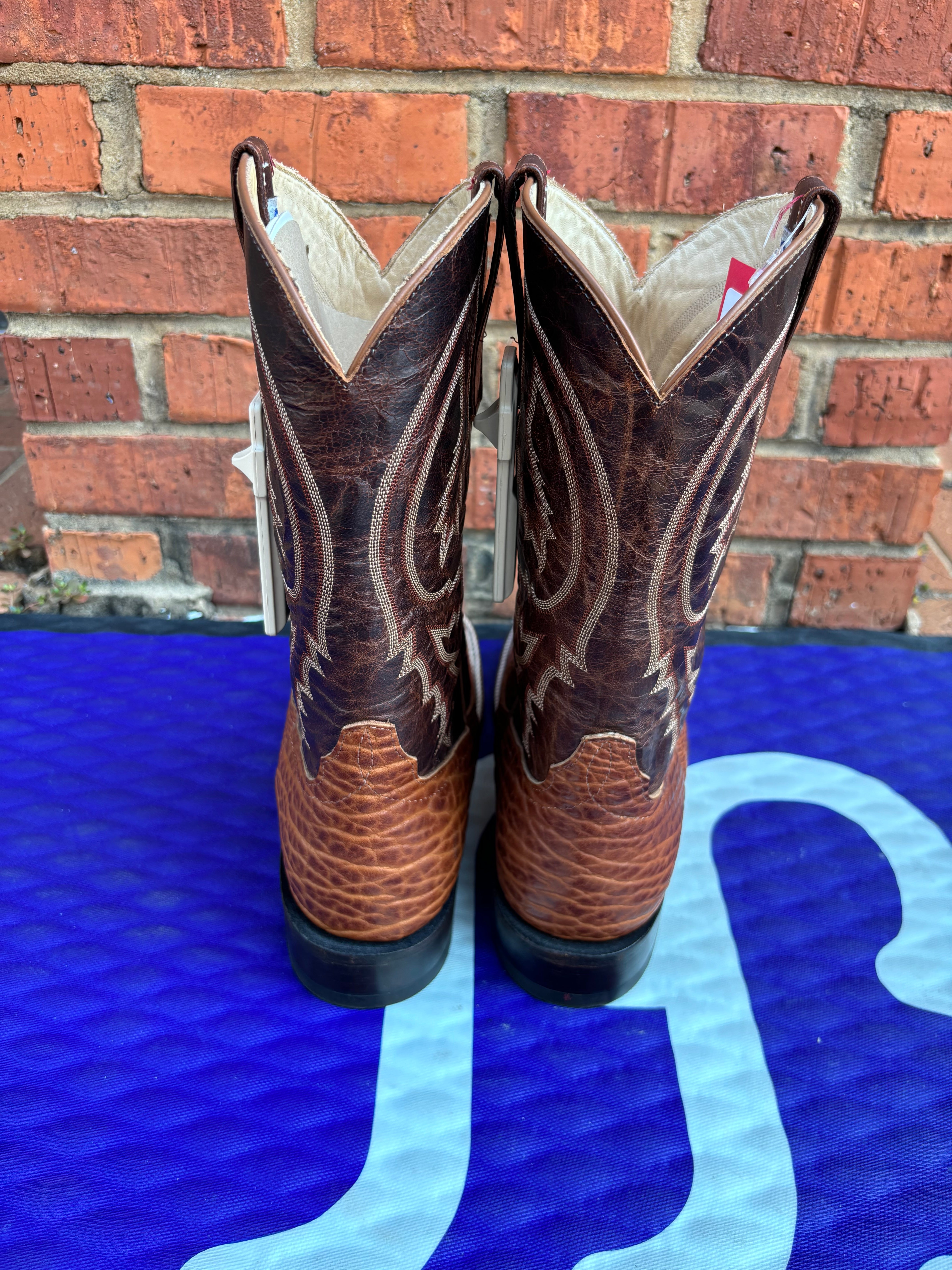 Men's Anderson Bean 11 Inch Shaft Rust Shrunken Bison Wide Square Toe