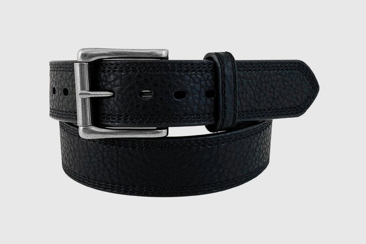 G Bar D Black 1 1/2 inch Pebbled Leather Belt