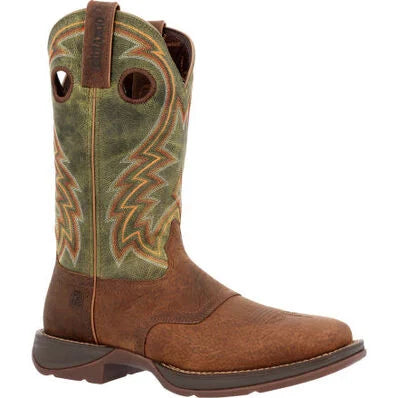Durango DDB0390 Men's Rebel Dark Chestnut and Winter Green Western Boo