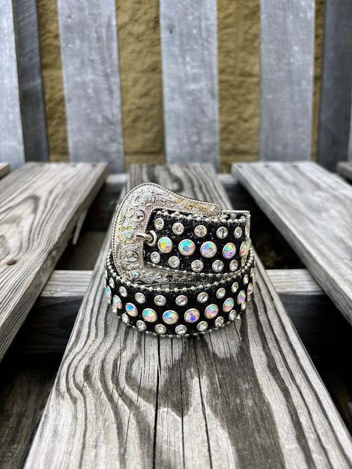Top Notch Accessories Kids Black Bling Belt