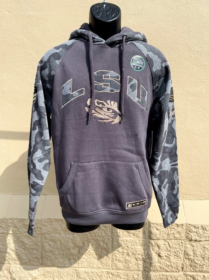 Men's Colosseum OTFH11325C-LSU Louisiana State Aviator Hoodie Pavement