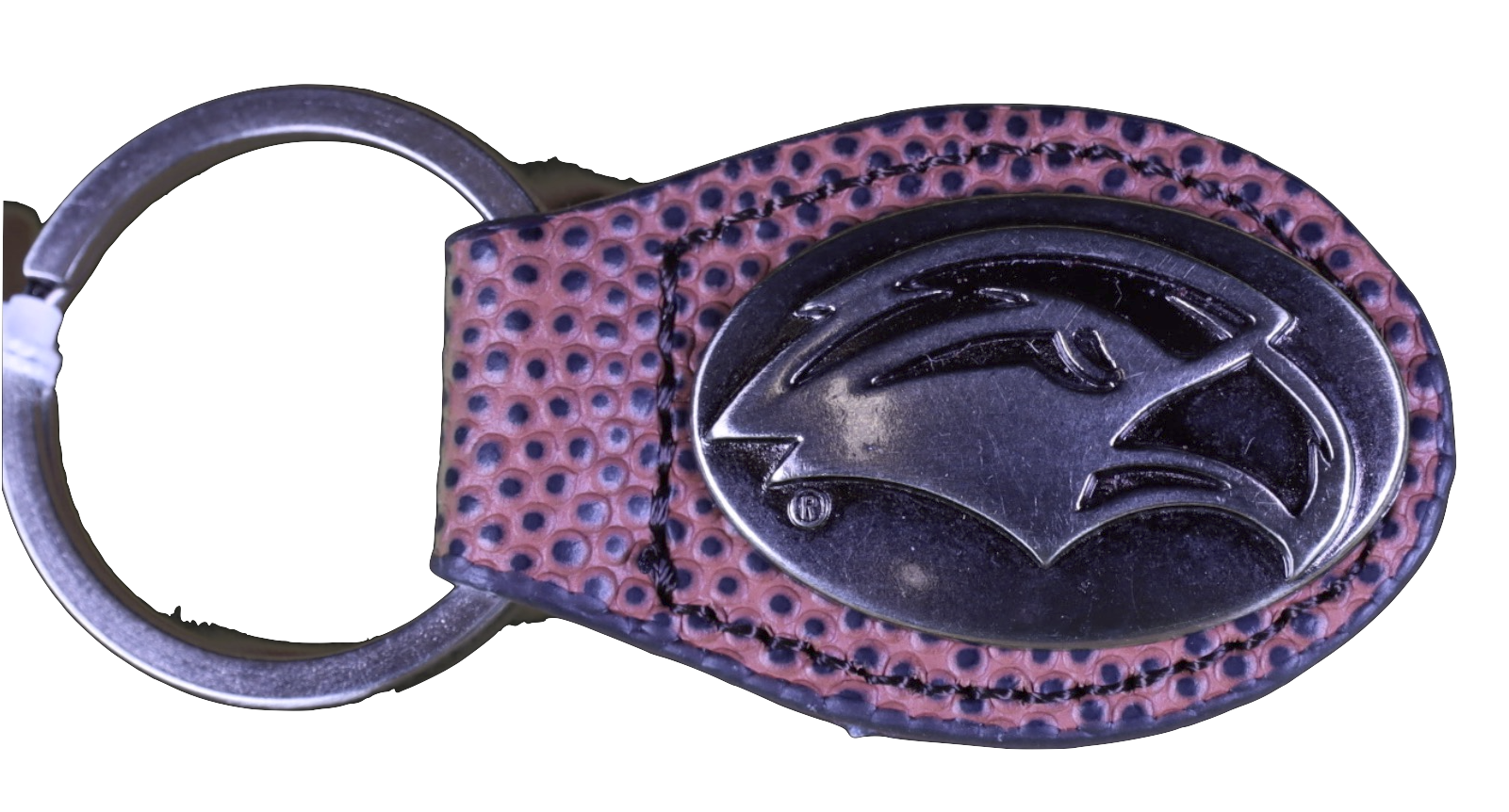Zep-Pro Southern Miss Football Tan Grain Leather Oval Concho Key Chain