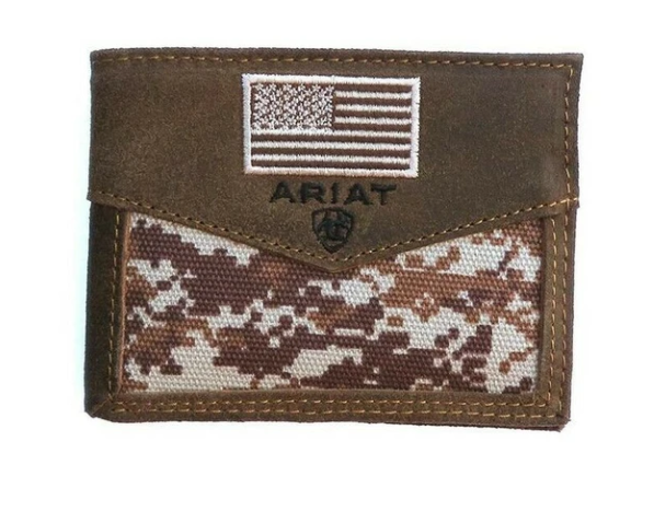 Ariat A3536844 Bi-Fold Removable Pass Case Wallet Digital Camo with Em