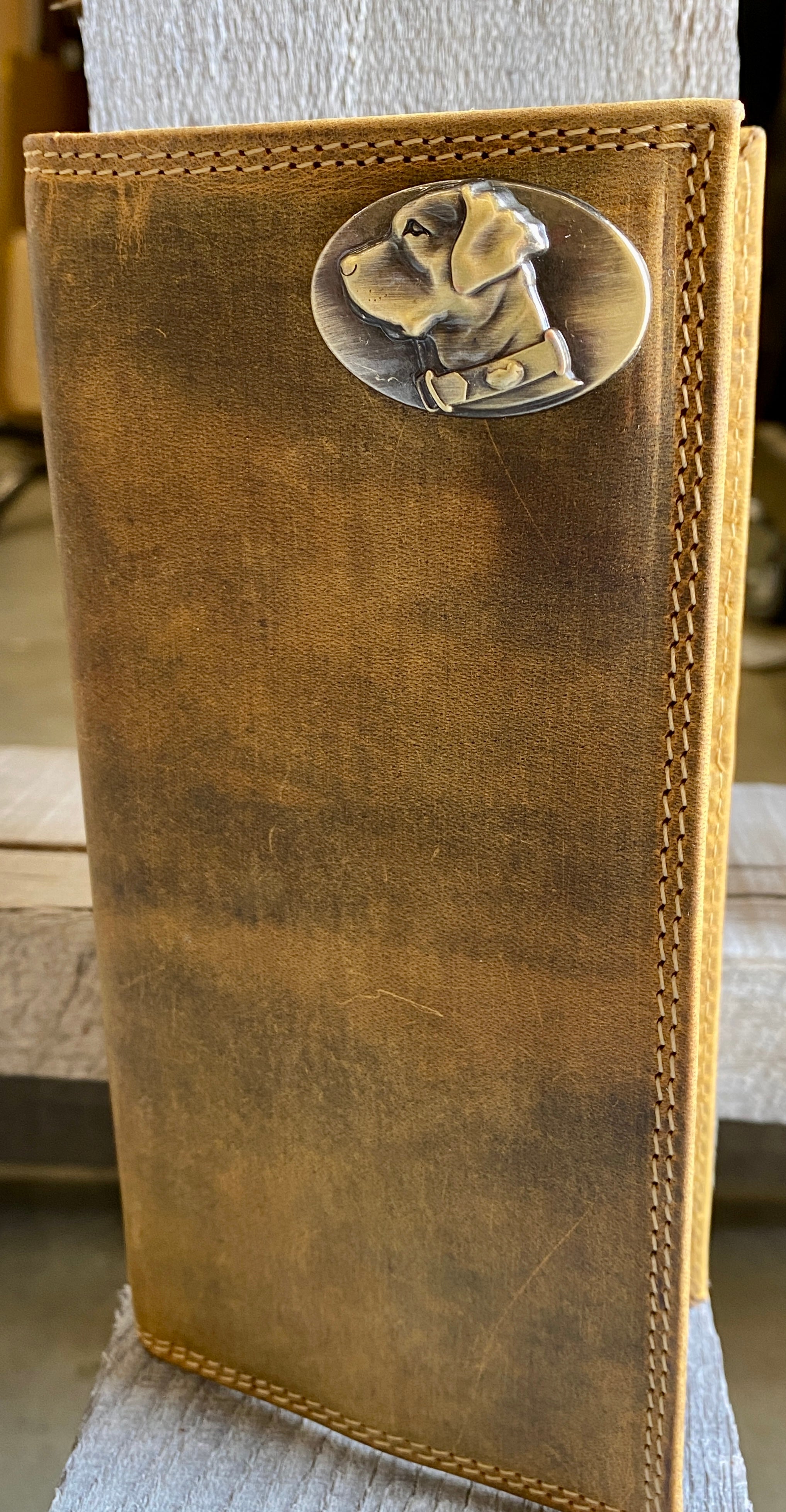 Zep Pro Lab Concho Vintage Tan Leather Tall Wallet